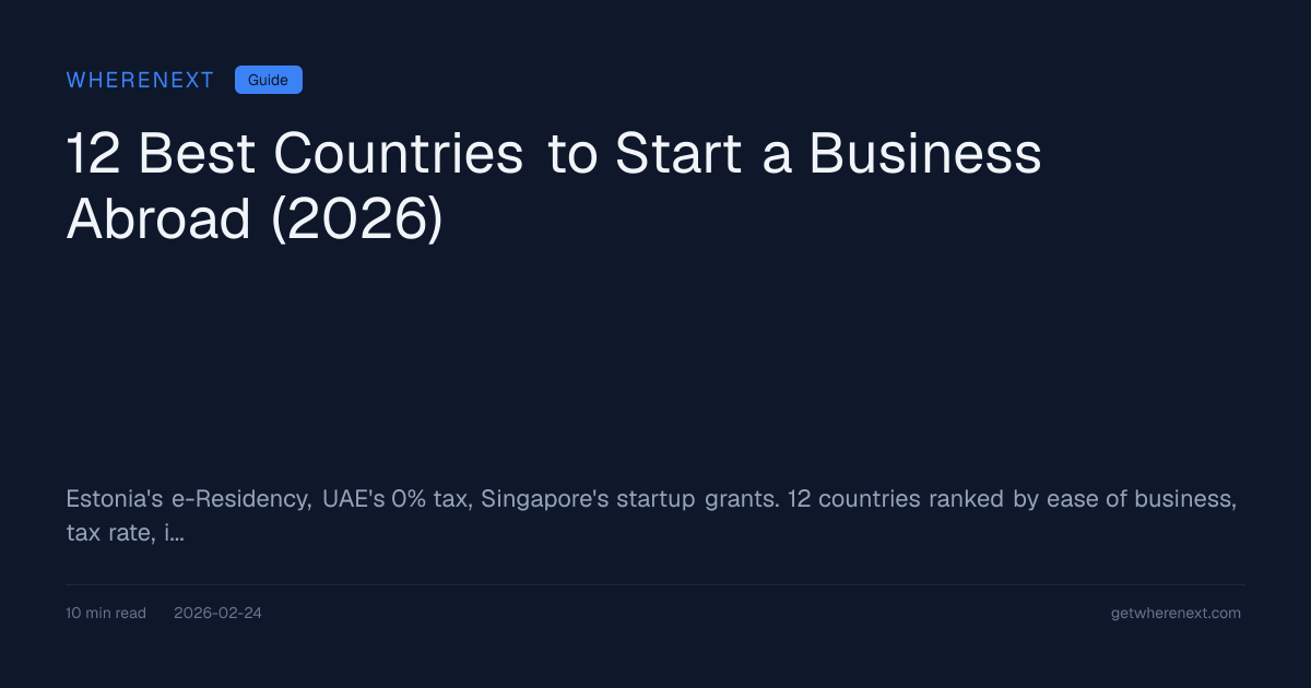 12 Best Countries to Start a Business Abroad (2026) | WhereNext