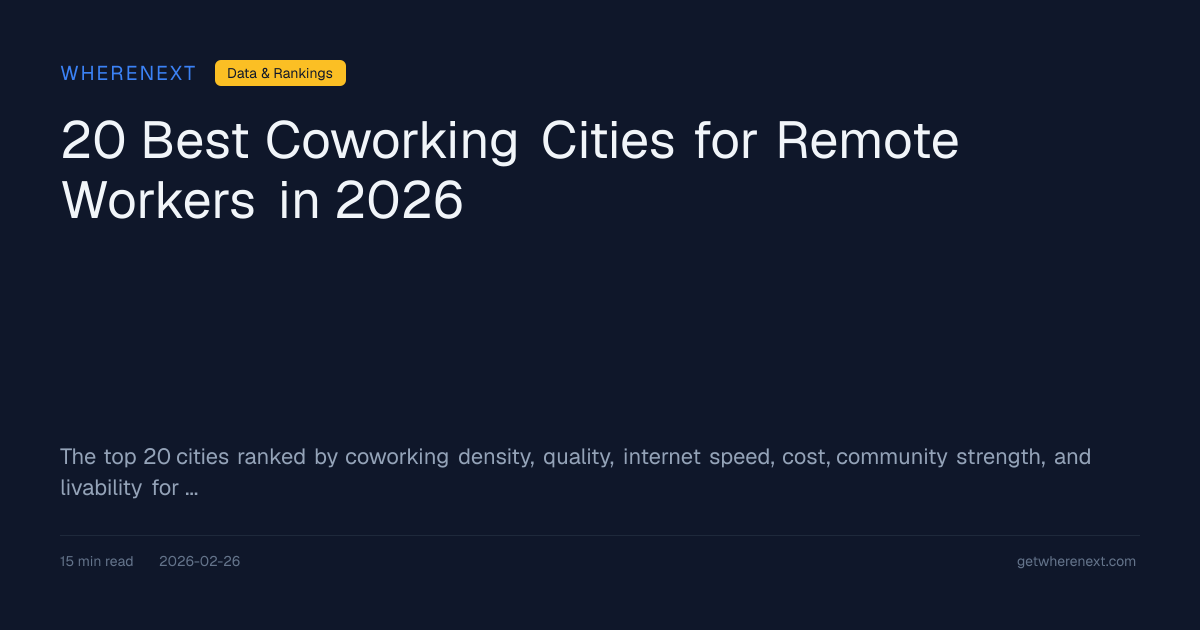 20 Best Coworking Cities for Remote Workers in 2026 | WhereNext