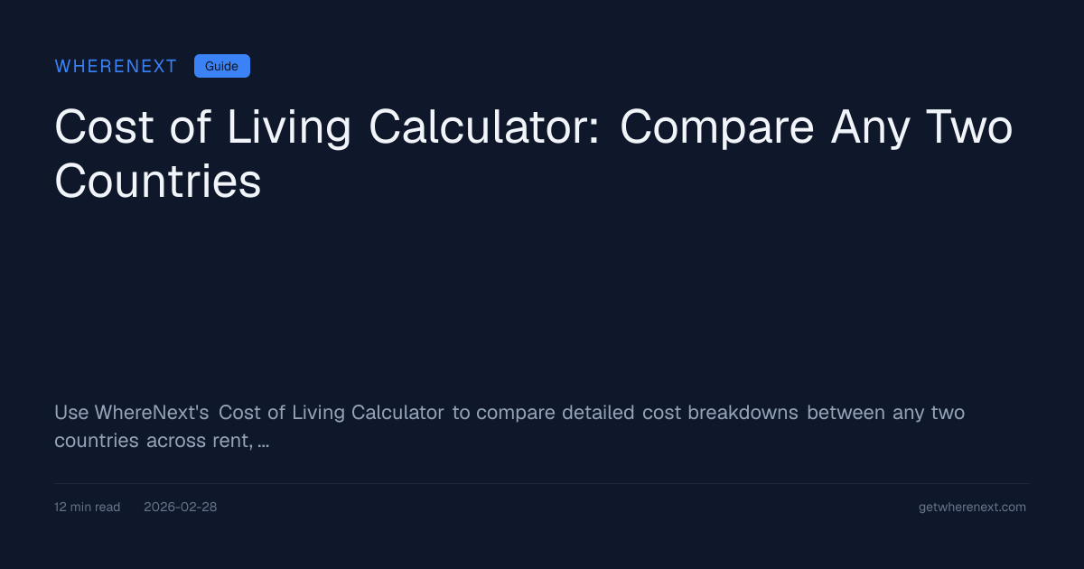 Cost of Living Calculator: Compare Any Two Countries | WhereNext