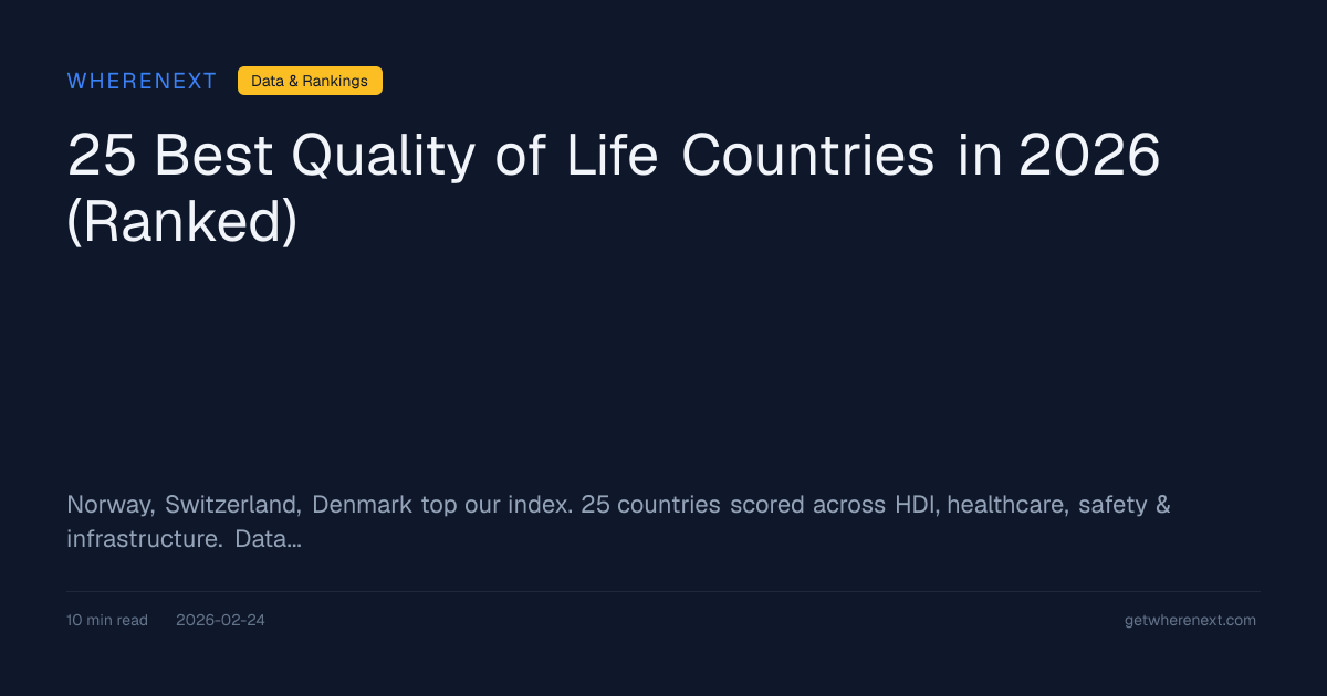 25 Best Quality of Life Countries in 2026 (Ranked) | WhereNext