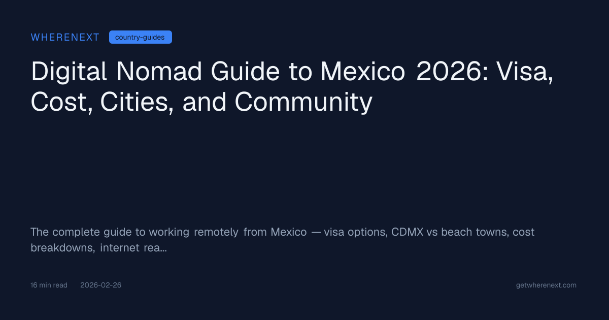 Digital Nomad Guide to Mexico 2026: Visa, Cost, Cities, and Community ...