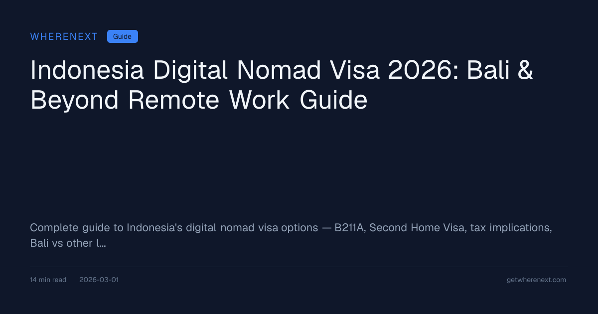 Indonesia Digital Nomad Visa 2026: Bali & Beyond Remote Work Guide ...